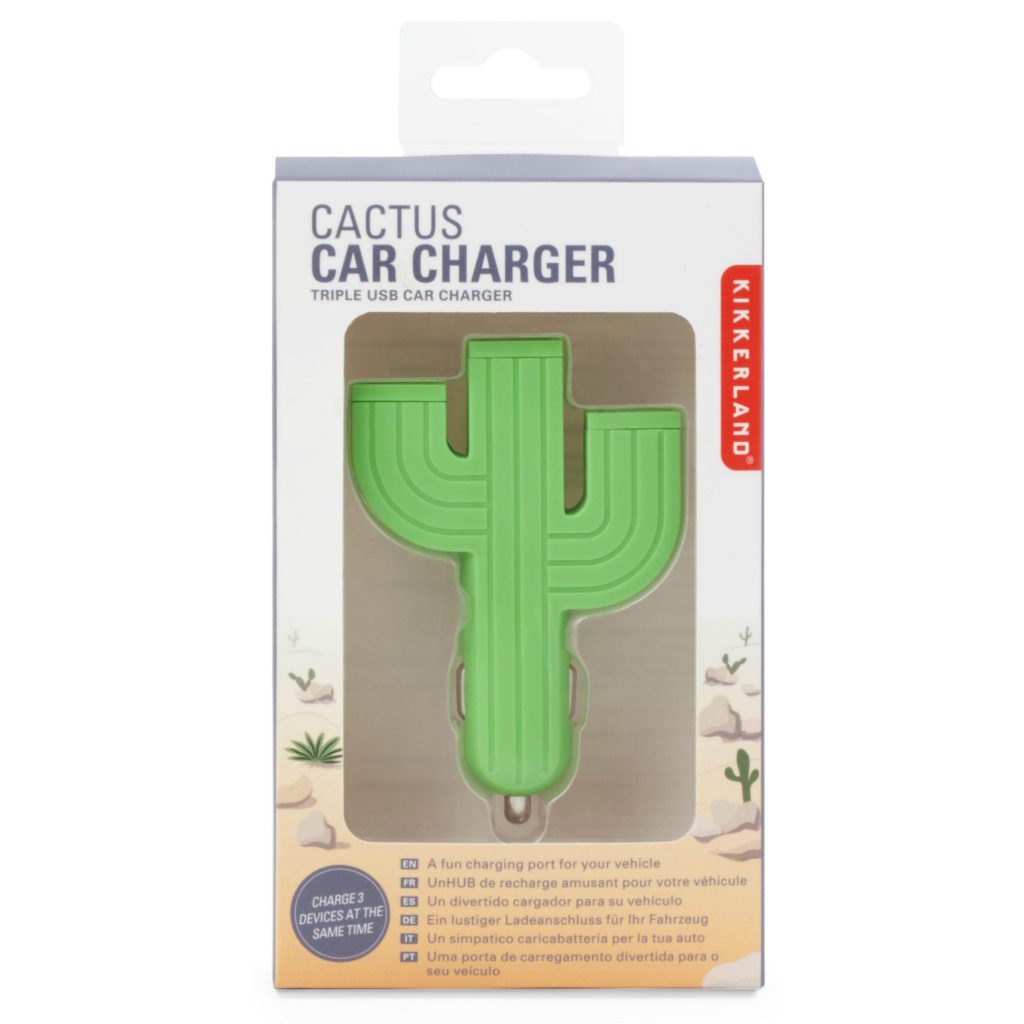 Kikkerland Cactus USB autolader met 3 poorten