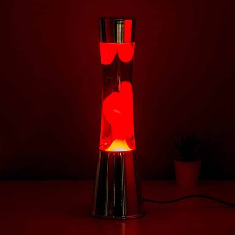 Fisura Lavalamp zilver met paarse vloeistof en rode lava ...