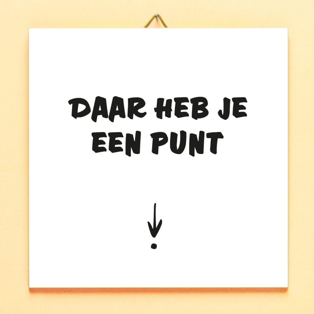 Tegeltje Daar heb je een punt van bestel je online bij Ditverzinjeniet