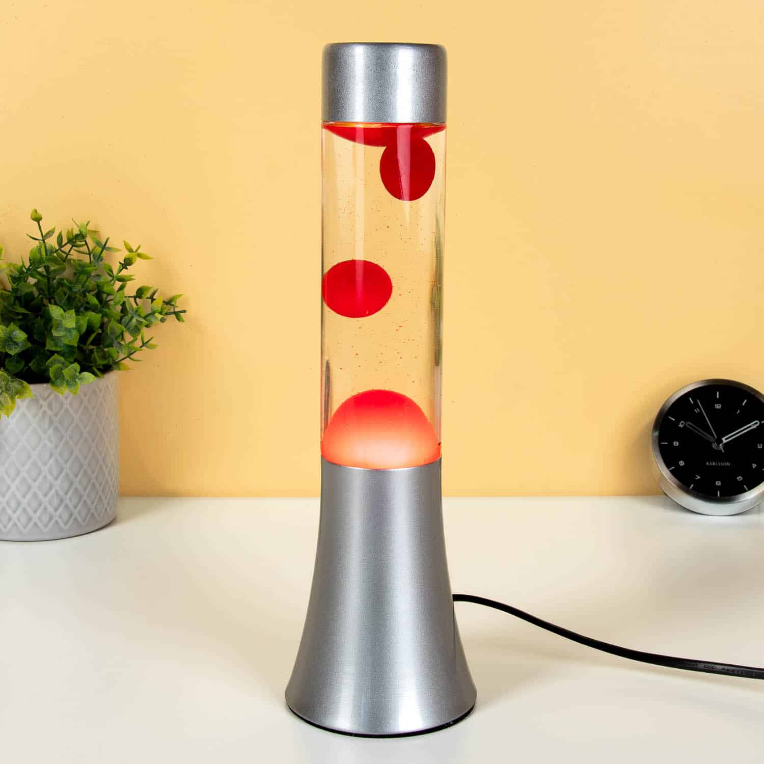 Mini lavalamp transparant en rood van bestel je online bij Ditverzinjeniet